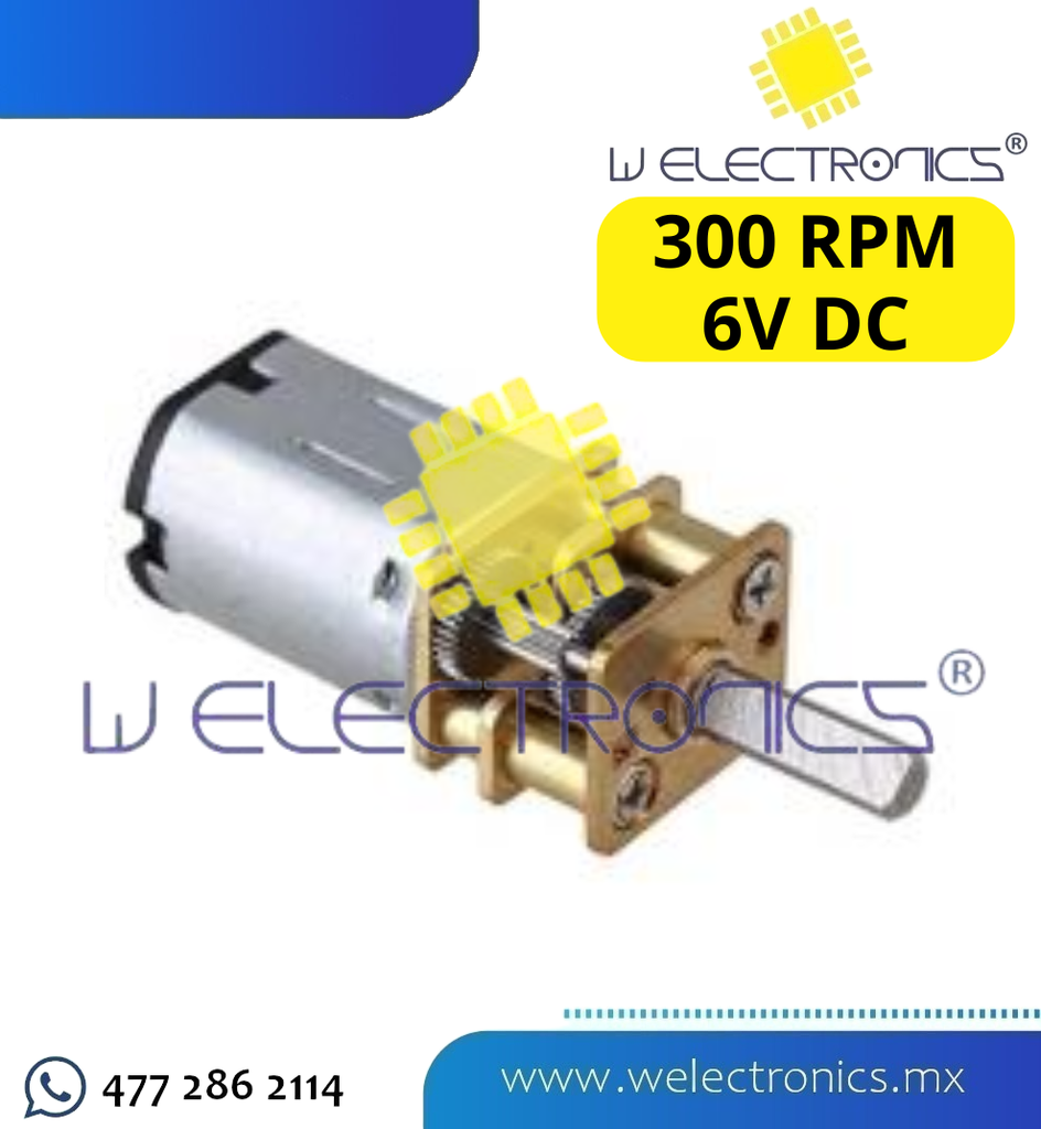 MOTORREDUCTOR 300 RPM 6V DC N20 3MM | W Electronics